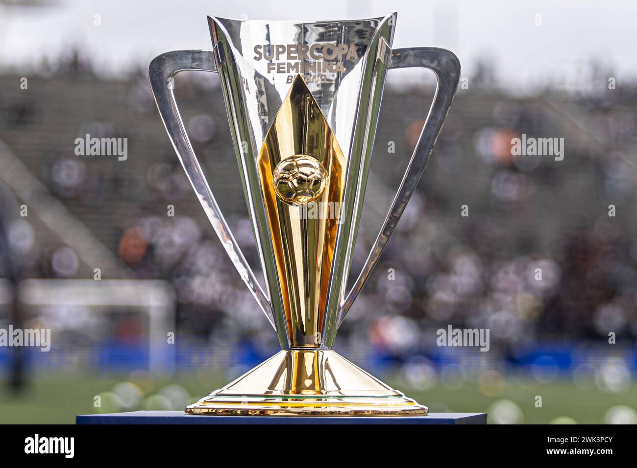 Sao Paulo, Brazil, Feb 18th 2024 Trophy before the Supercopa do Brasil ...