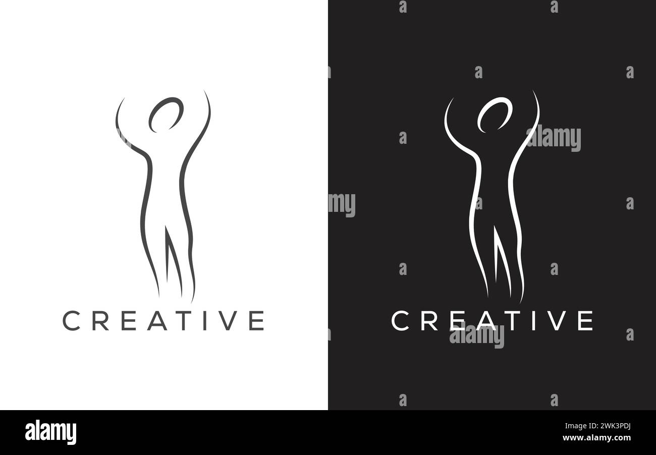 Weight loss vector logo. Slim body shape logo. female Slim body outline ...