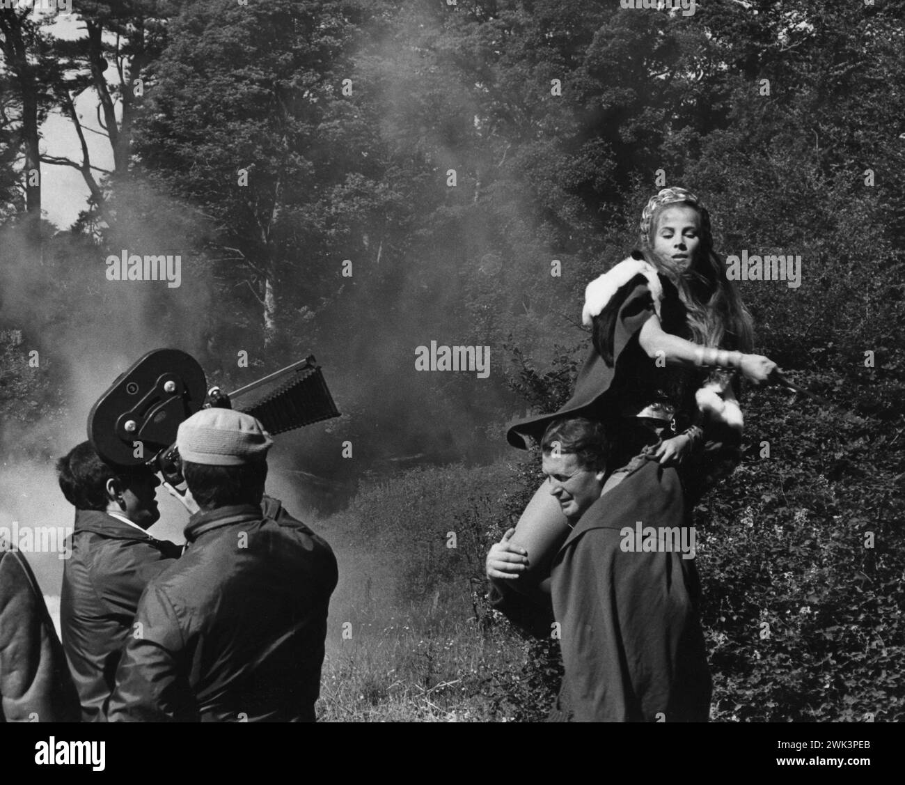CARITA being filmed for a scene in THE VIKING QUEEN 1967 Director DON ...