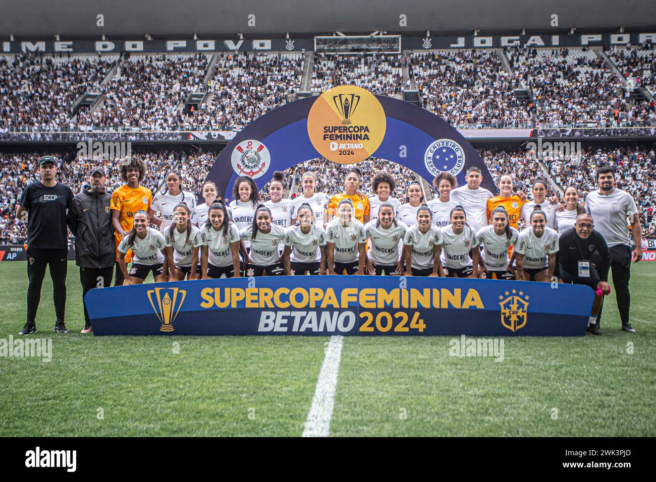 Sao Paulo, Brazil, Feb 18th 2024 Corinthians squad pose for photo ...