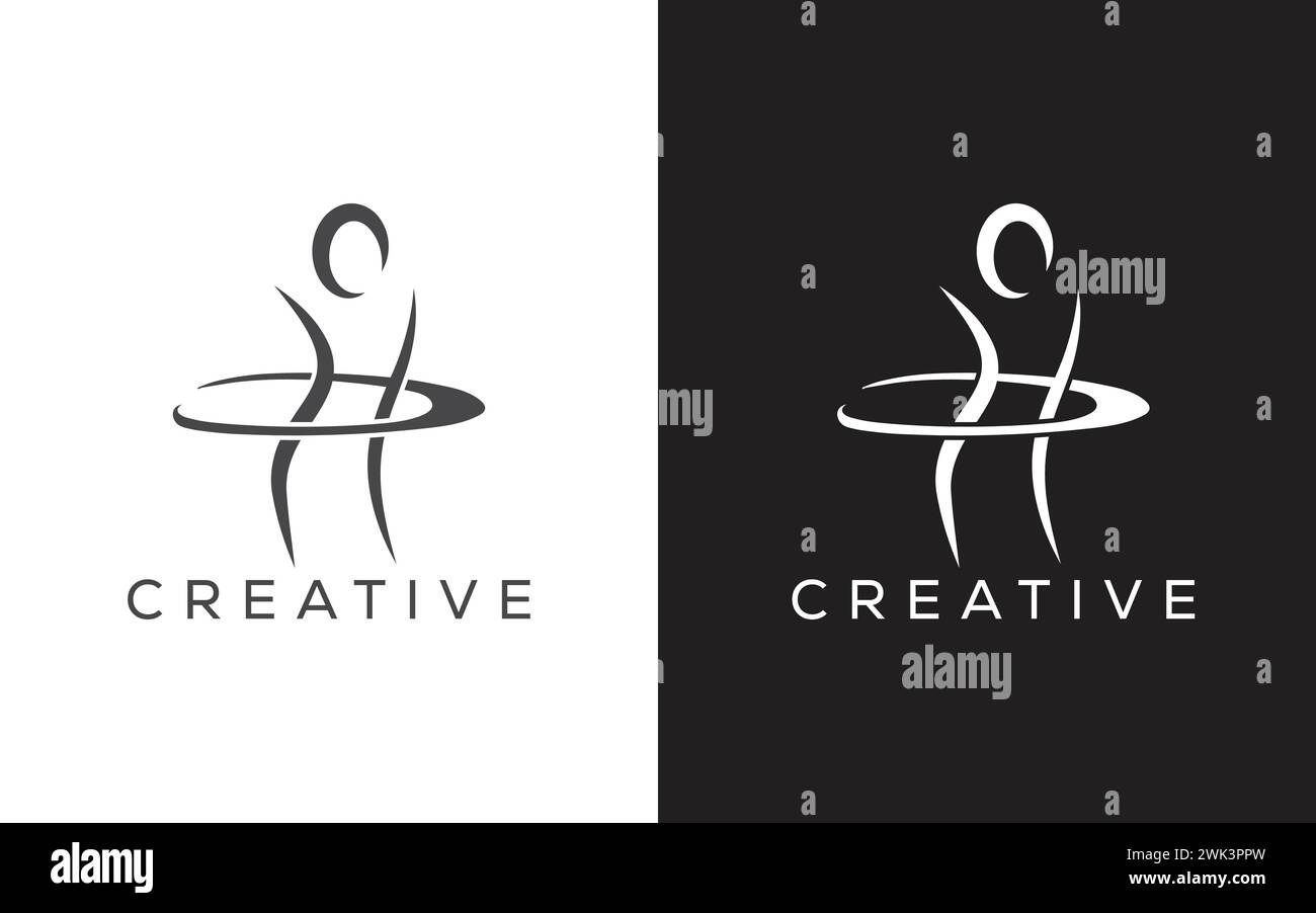 Healthy Body Logo Human Figure Slim Silhouette Vector Image