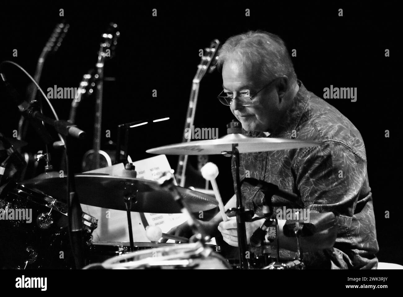 Drummer Paul Smith pictured as folk-rock band 'Lindisfarne' perform ...
