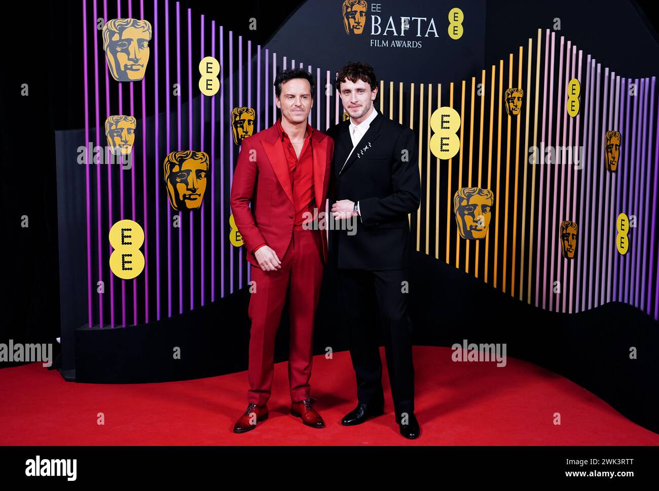 Andrew Scott (left) and Paul Mescal attend the Bafta Film Awards 2024 ...