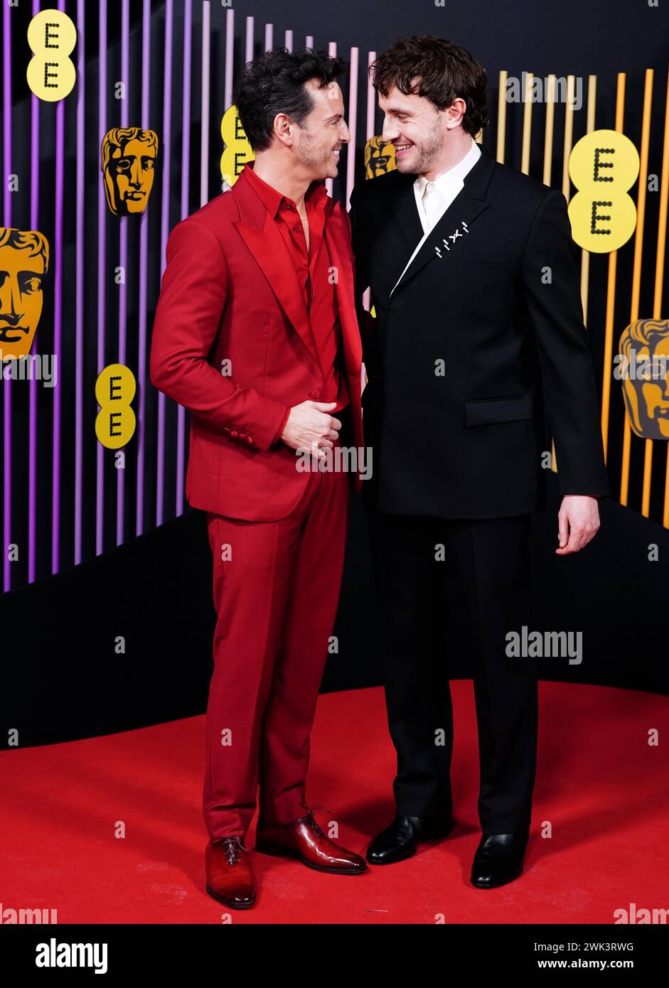 Andrew Scott (left) and Paul Mescal attend the Bafta Film Awards 2024 ...