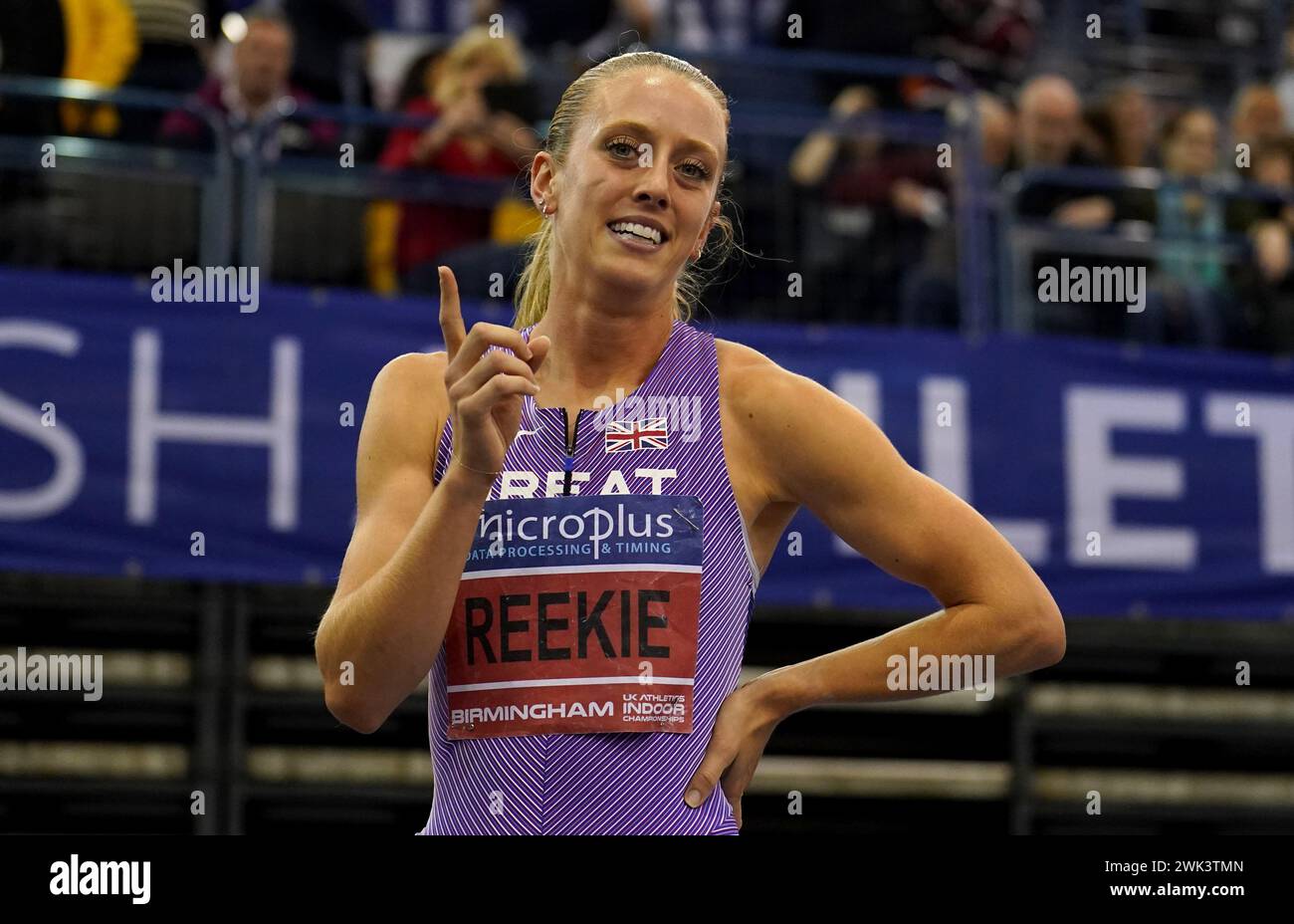 Jemma Reekie after winning the Women's 800m Final during day two of the ...