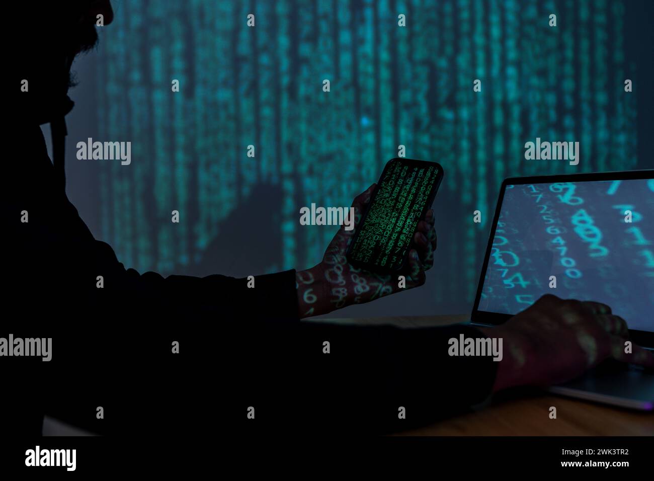 Malicious individuals, hackers, or data criminals attempting to infiltrate a computer or ...