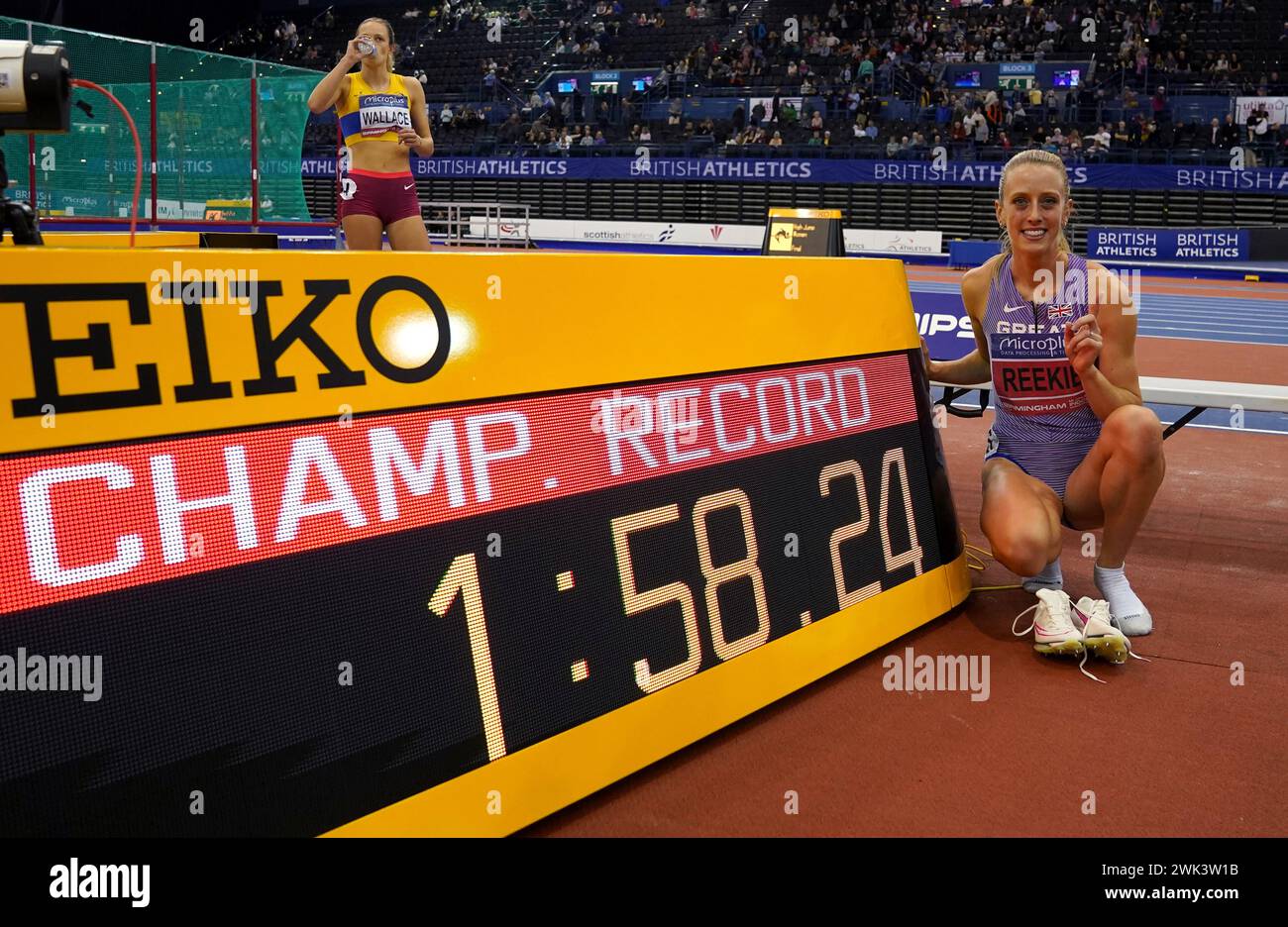 Jemma Reekie poses with her Championship Record time after winning the ...