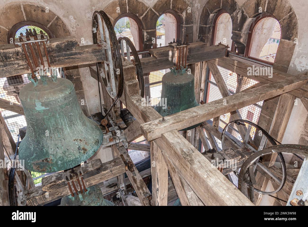 Old bells in the bell tower Stock Photo - Alamy