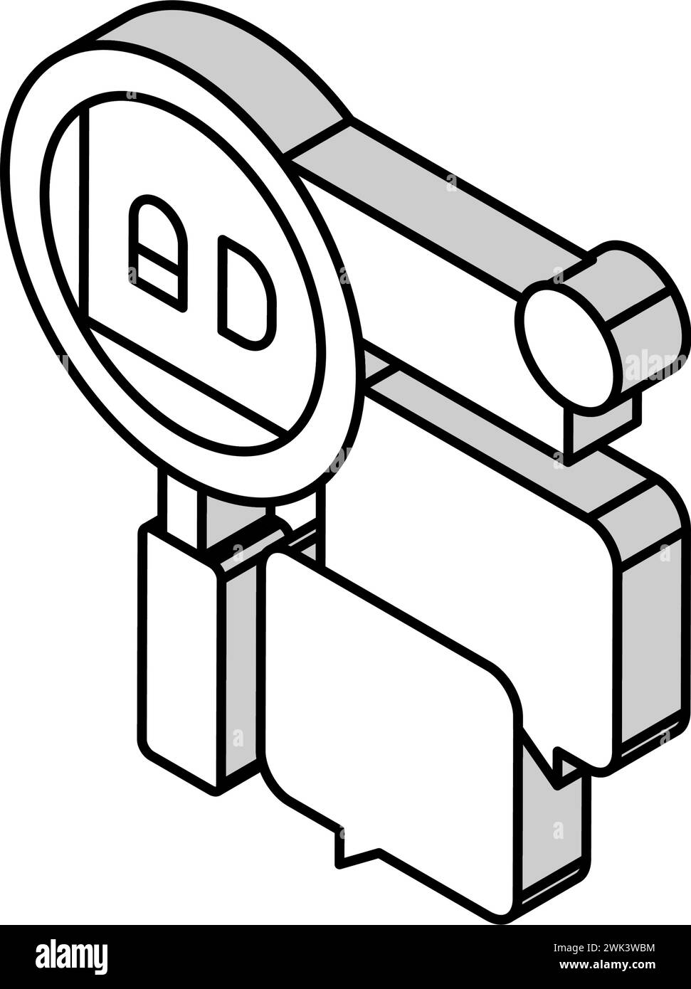 advertisement in comments isometric icon vector illustration Stock ...