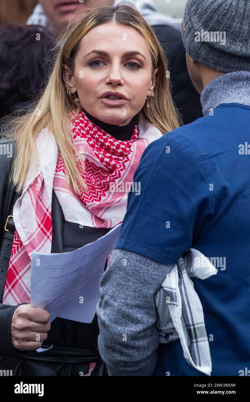 London, UK. 17th February, 2024. Dr Myriam Francois prepares to address ...