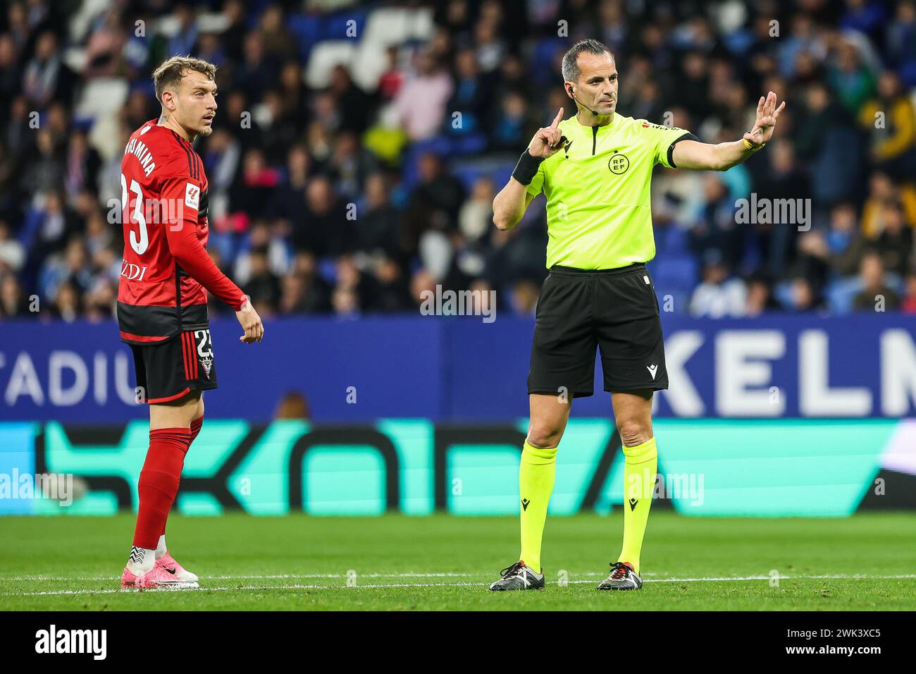 Barcelona, Spain. 17th Feb, 2024. Referee Luis Mario Milla Alvandiz ...