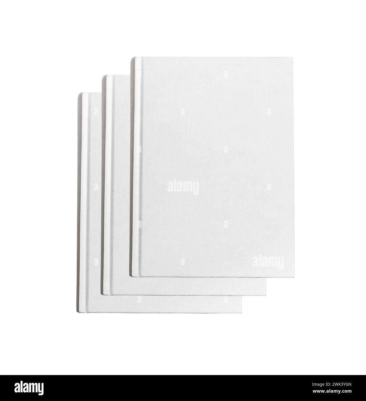 Blank book cover stack mockup, top view. Textbook hardback, catalog ...