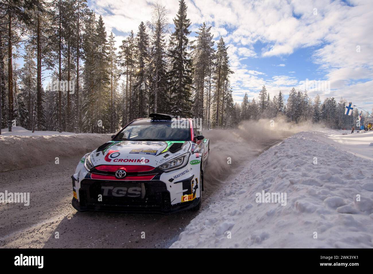 Umea, Sweden. 17th Feb, 2024. Driver Christopher Ingram and co-driver ...