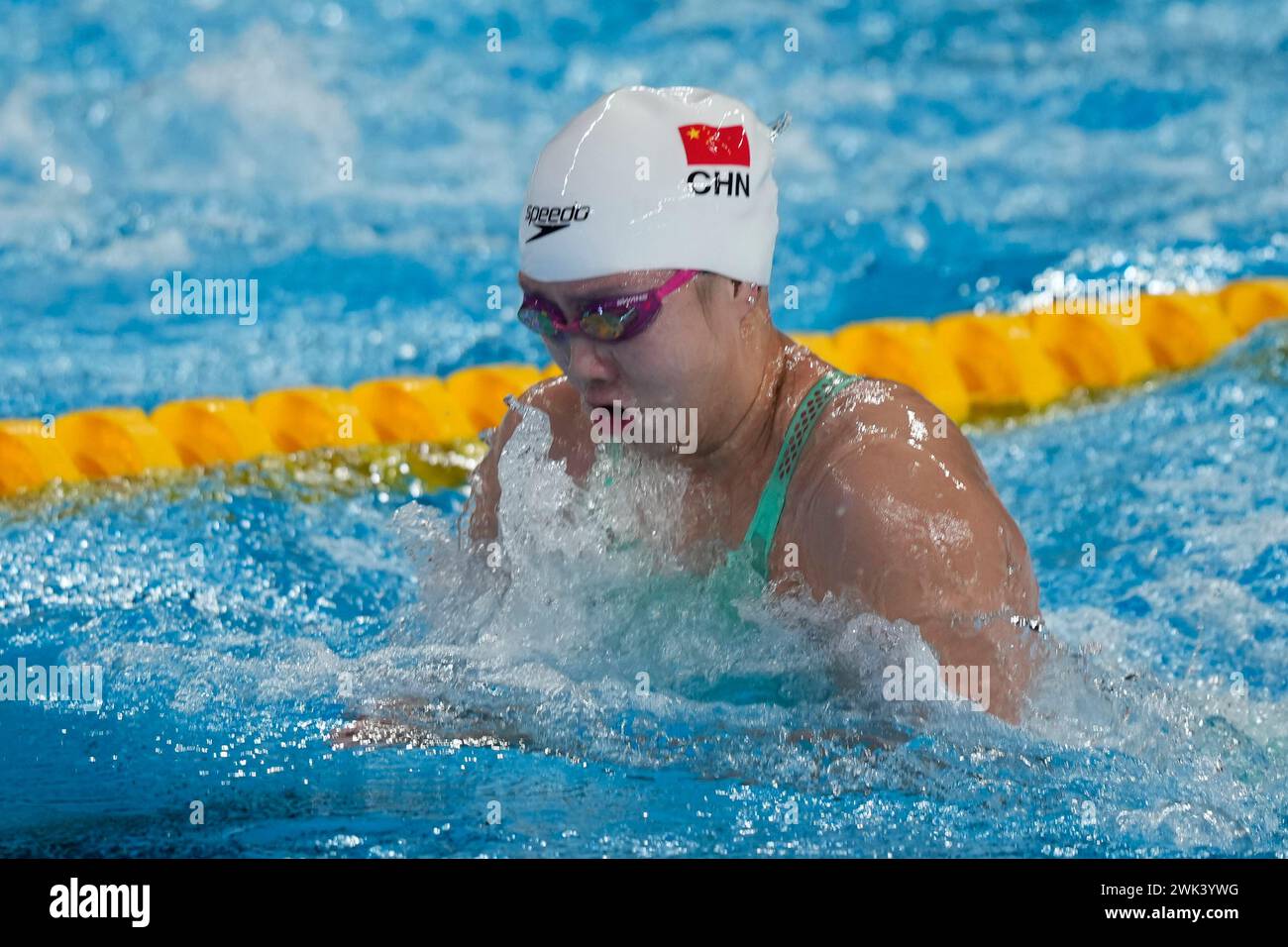 Tang Qianting of China competes in the women's 50-meter breaststroke ...