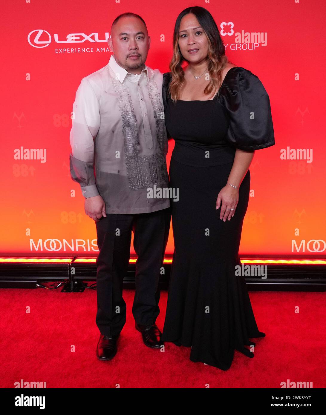 Los Angeles, USA. 17th Feb, 2024. (L-R) DJ E-Man and Joi Quinto Coquia ...