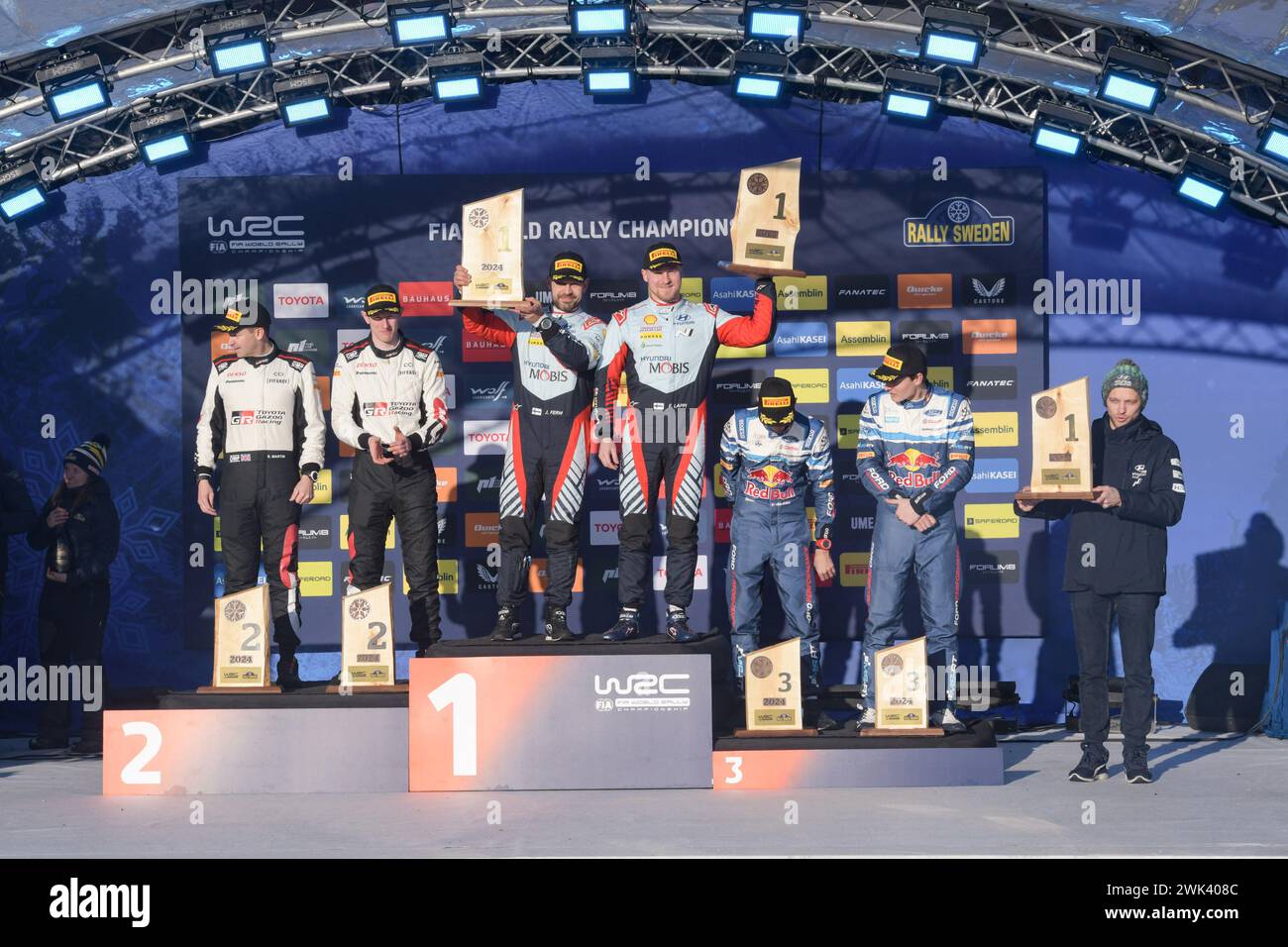Umea, Sweden. 18th Feb, 2024. In Celebrating The Final Podium, Compete ...
