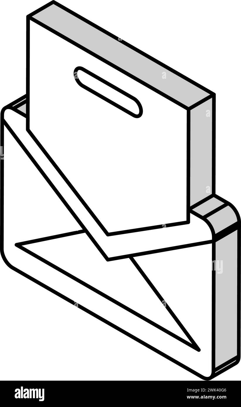 thanks message letter isometric icon vector illustration Stock Vector ...