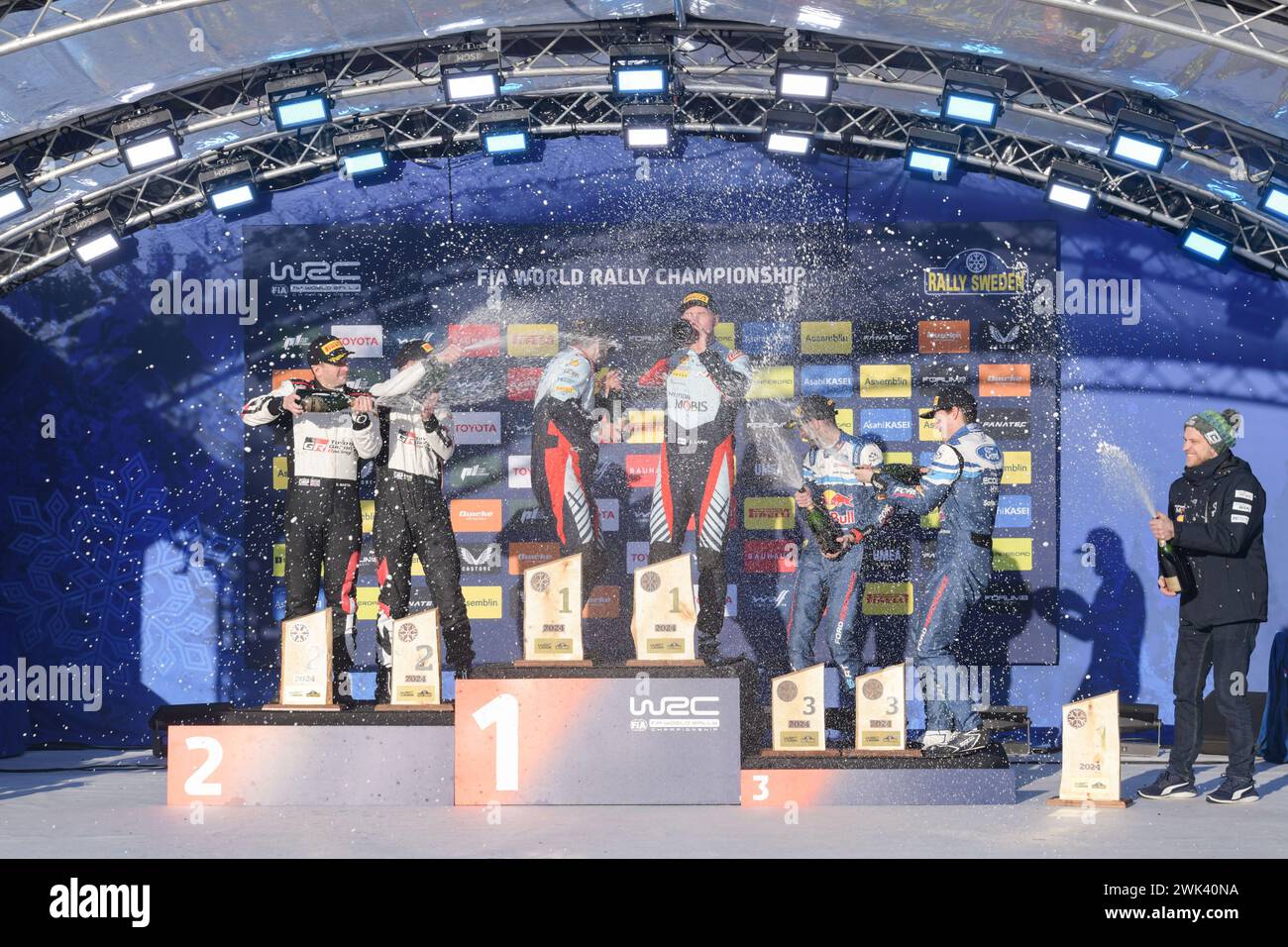 Umea, Sweden. 18th Feb, 2024. Elfyn Evans and Co-Driver Scott Martin ...