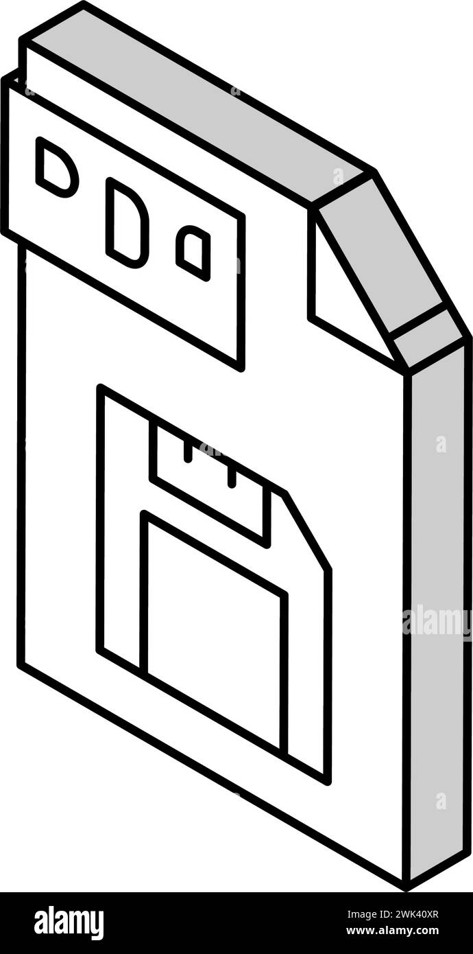 save pdf file isometric icon vector illustration Stock Vector Image ...