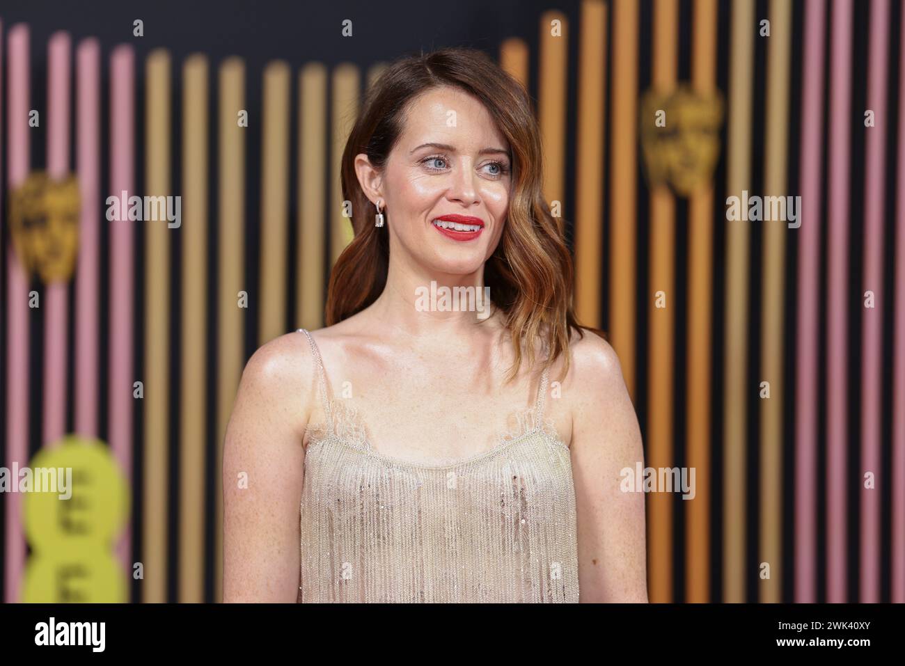 Claire Foy poses for photographers upon arrival at the 77th British ...
