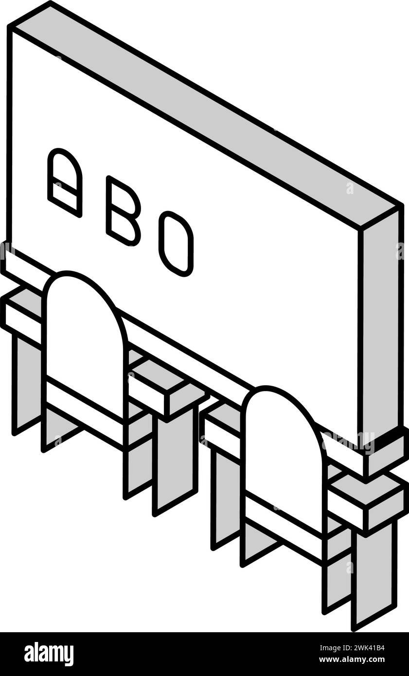 classroom blackboard isometric icon vector illustration Stock Vector ...