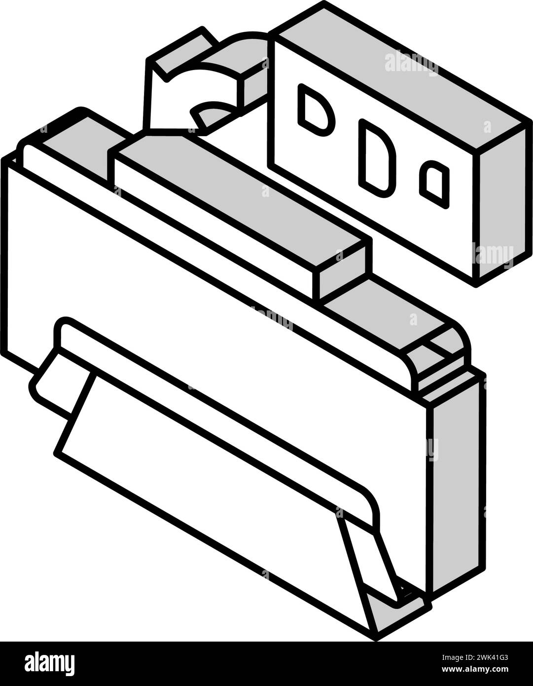 printing pdf file isometric icon vector illustration Stock Vector Image ...