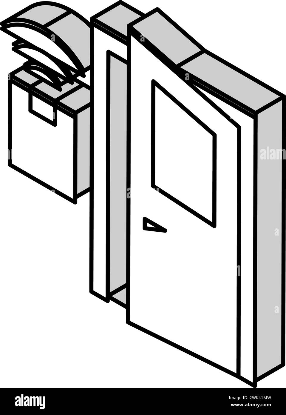 access system smart home, remote open door isometric icon vector ...