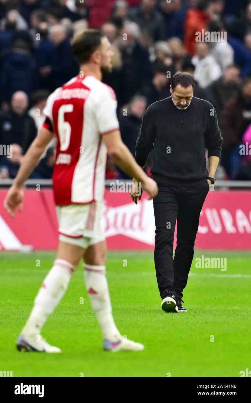 AMSTERDAM - Coach John van't Schip after the Dutch Eredivisie match ...