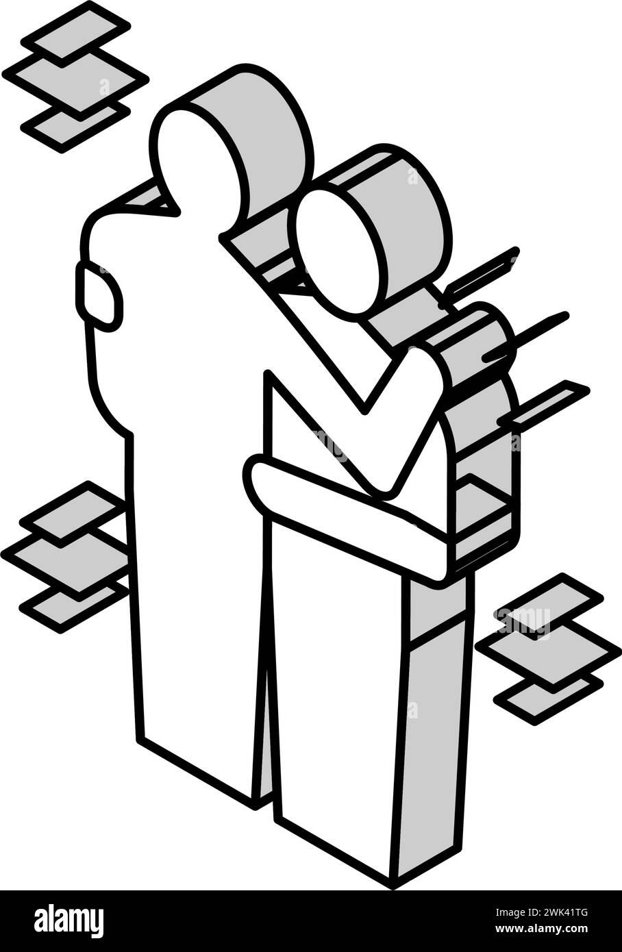 human hugs color icon vector sign illustration Stock Vector Image & Art ...