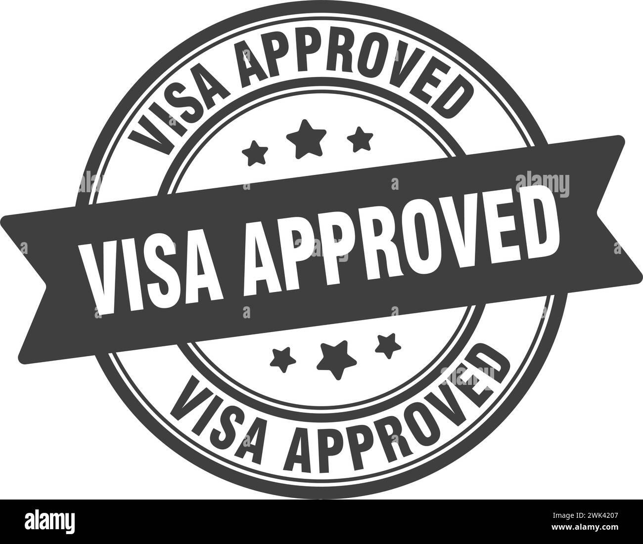 visa approved stamp. visa approved round sign. label on transparent ...