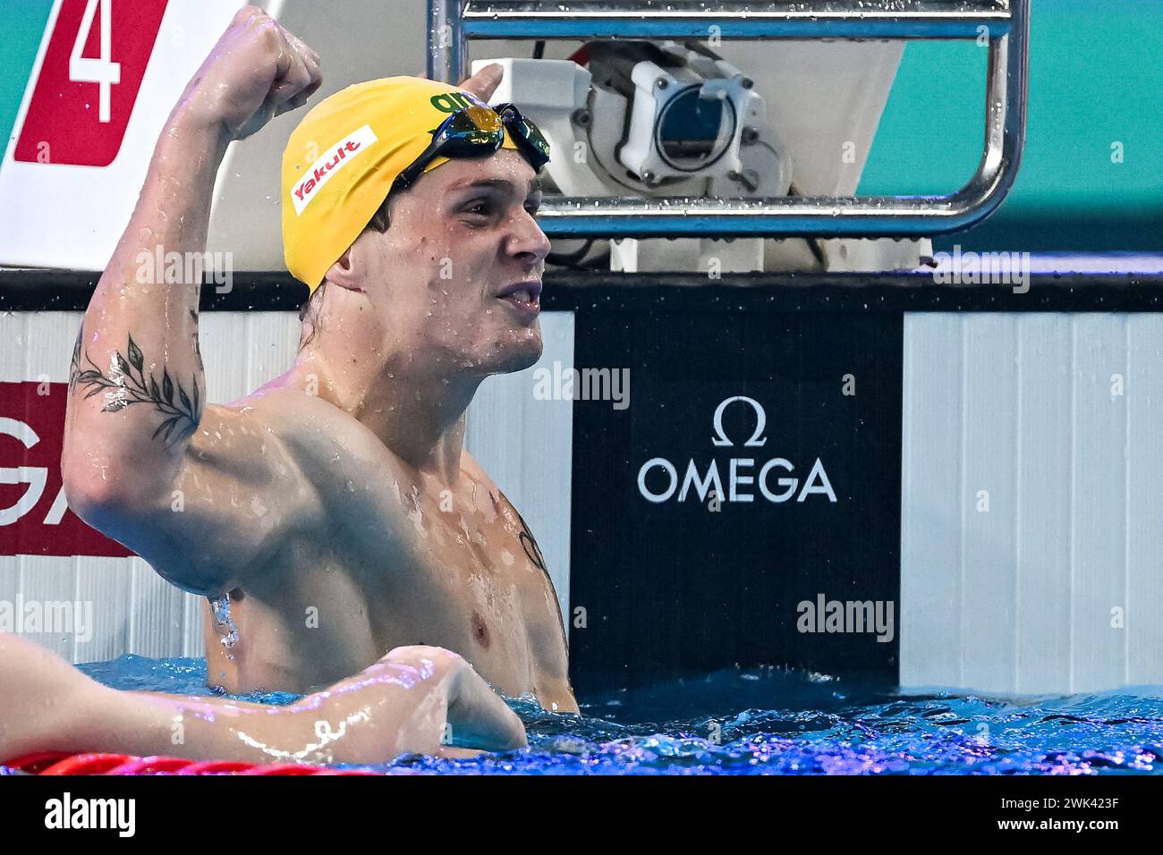 Doha, Qatar. 18th Feb, 2024. Isaac Cooper of Australia reacts after ...