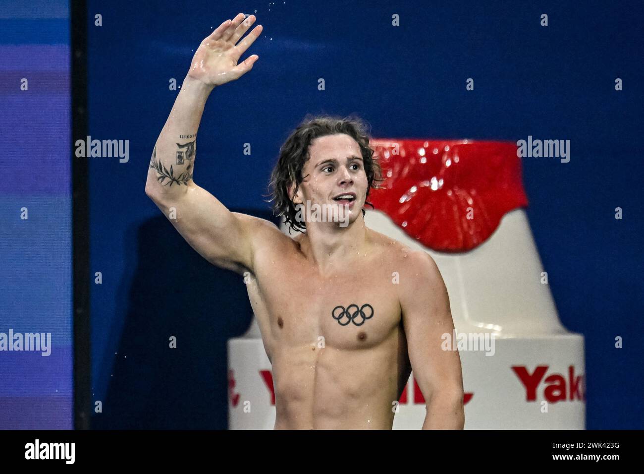 Isaac Cooper of Australia reacts after winning the gold medal in the ...
