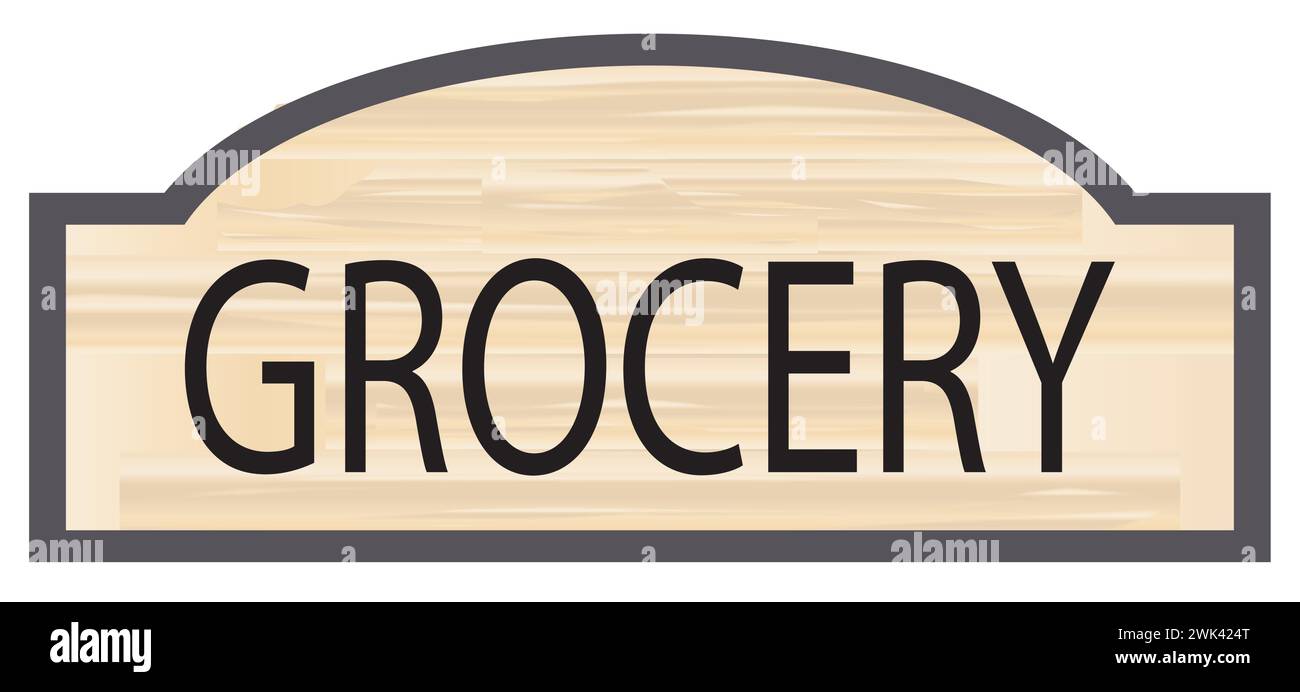 Grocery store wooden sign Stock Vector Image & Art - Alamy