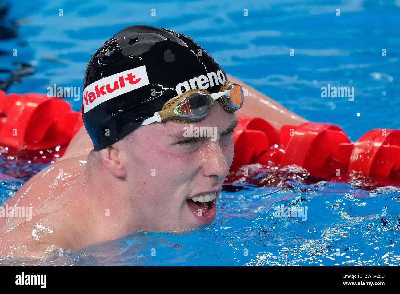 Daniel Wiffen of Ireland reacts after competing in the men's 1500-meter ...