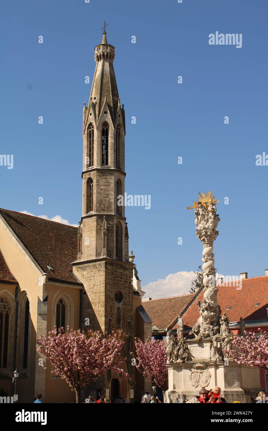 Goat Church and Holy Trinity Statue, Sopron Stock Photo - Alamy
