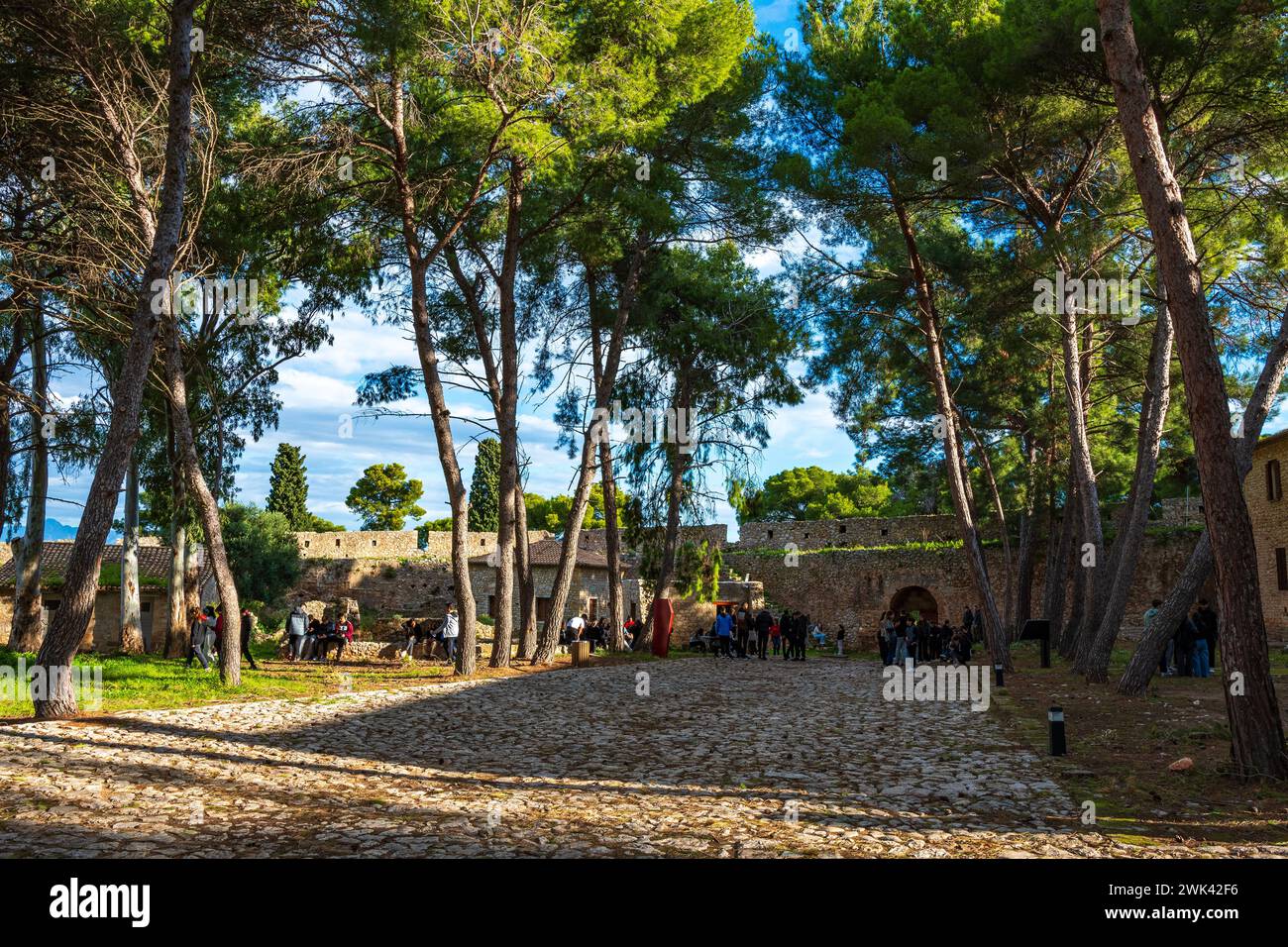 Scenic view from the famous Castle of Pylos or Niokastro in Pylos city ...