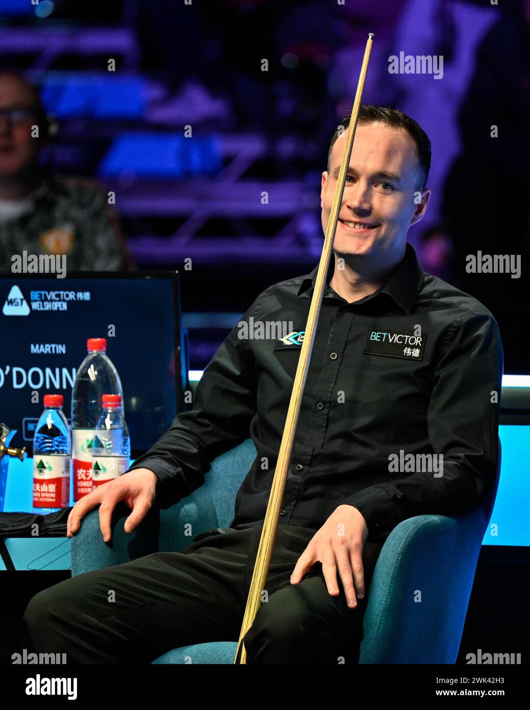 Martin O'Donnell all smiles, during the 2024 BetVictor Welsh Open Final ...