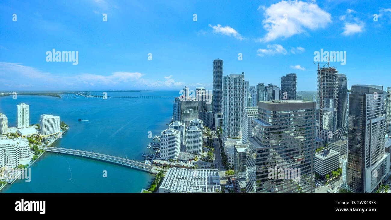 Aerial view of Miami Downtown and Brickell, Florida Stock Photo - Alamy