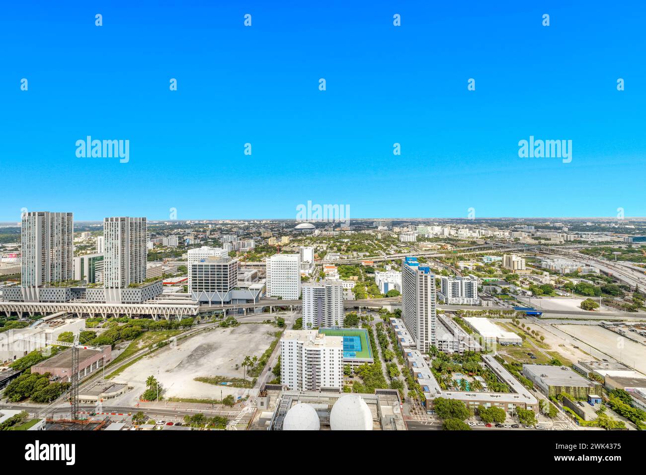 Aerial view of Miami Downtown and Brickell, Florida Stock Photo - Alamy