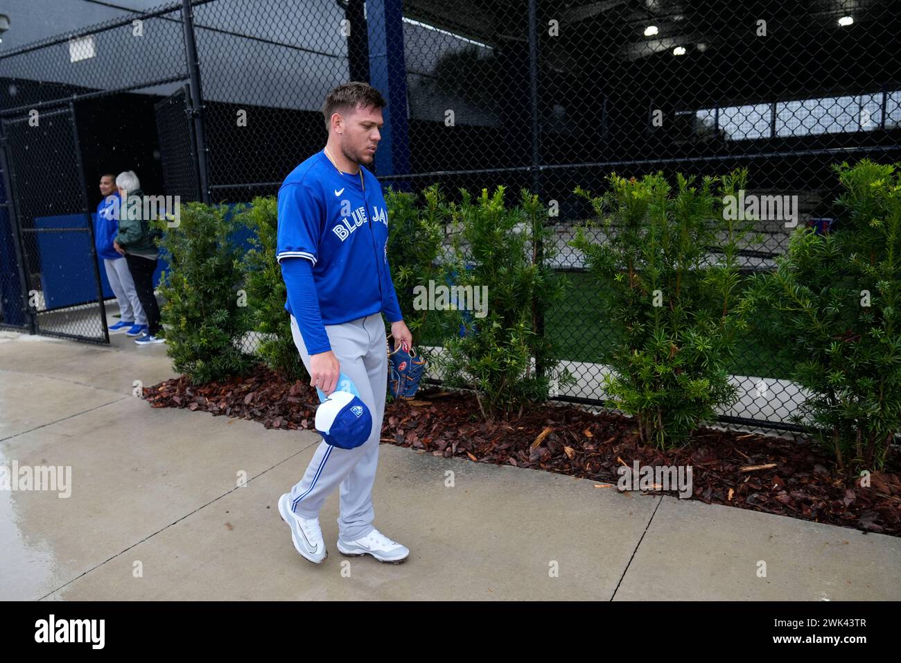 Toronto Blue Jays pitcher Yariel Rodriguez walks to the locker room ...