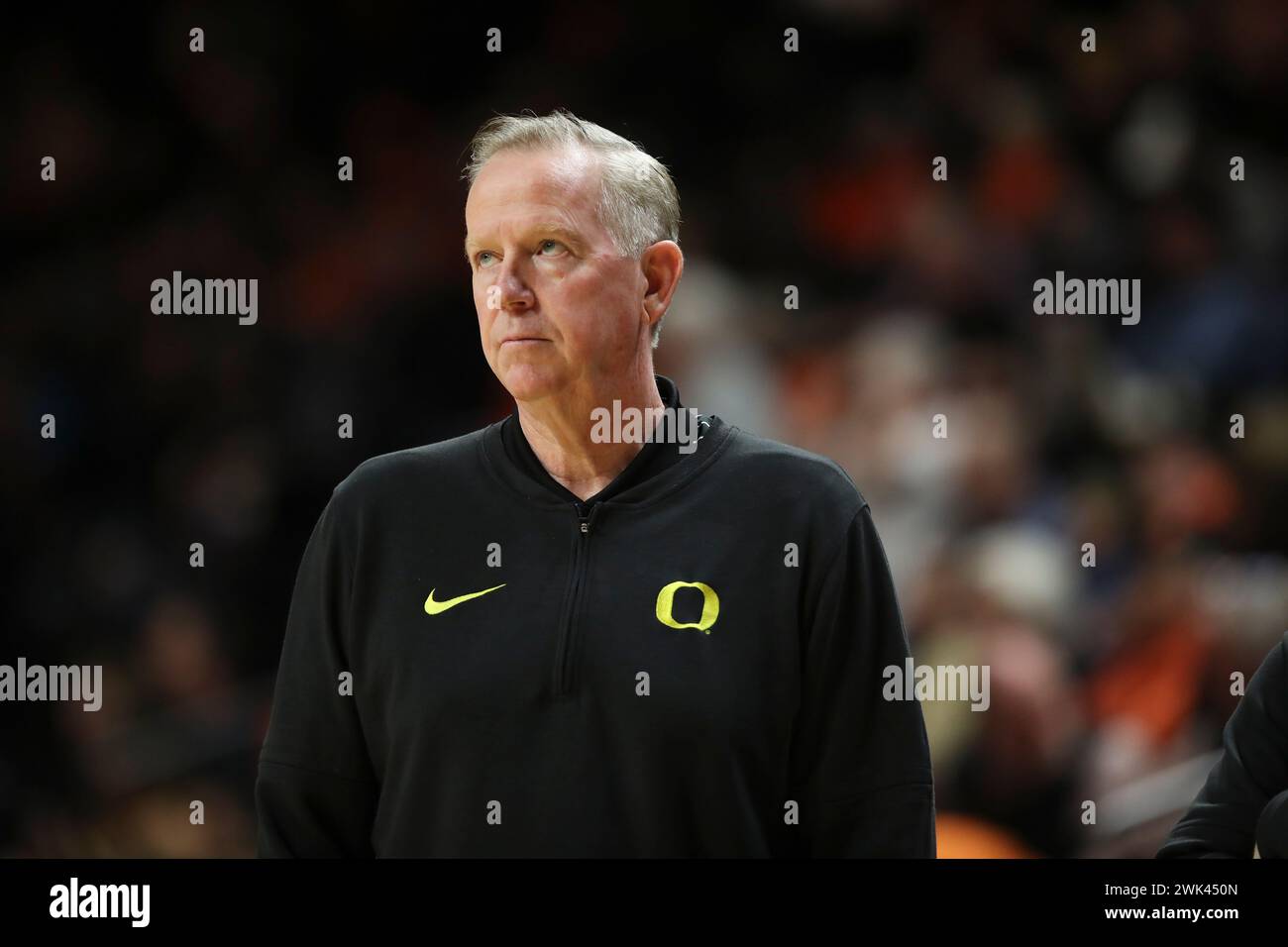 Oregon director of player development Kevin McKenna looks on during ...