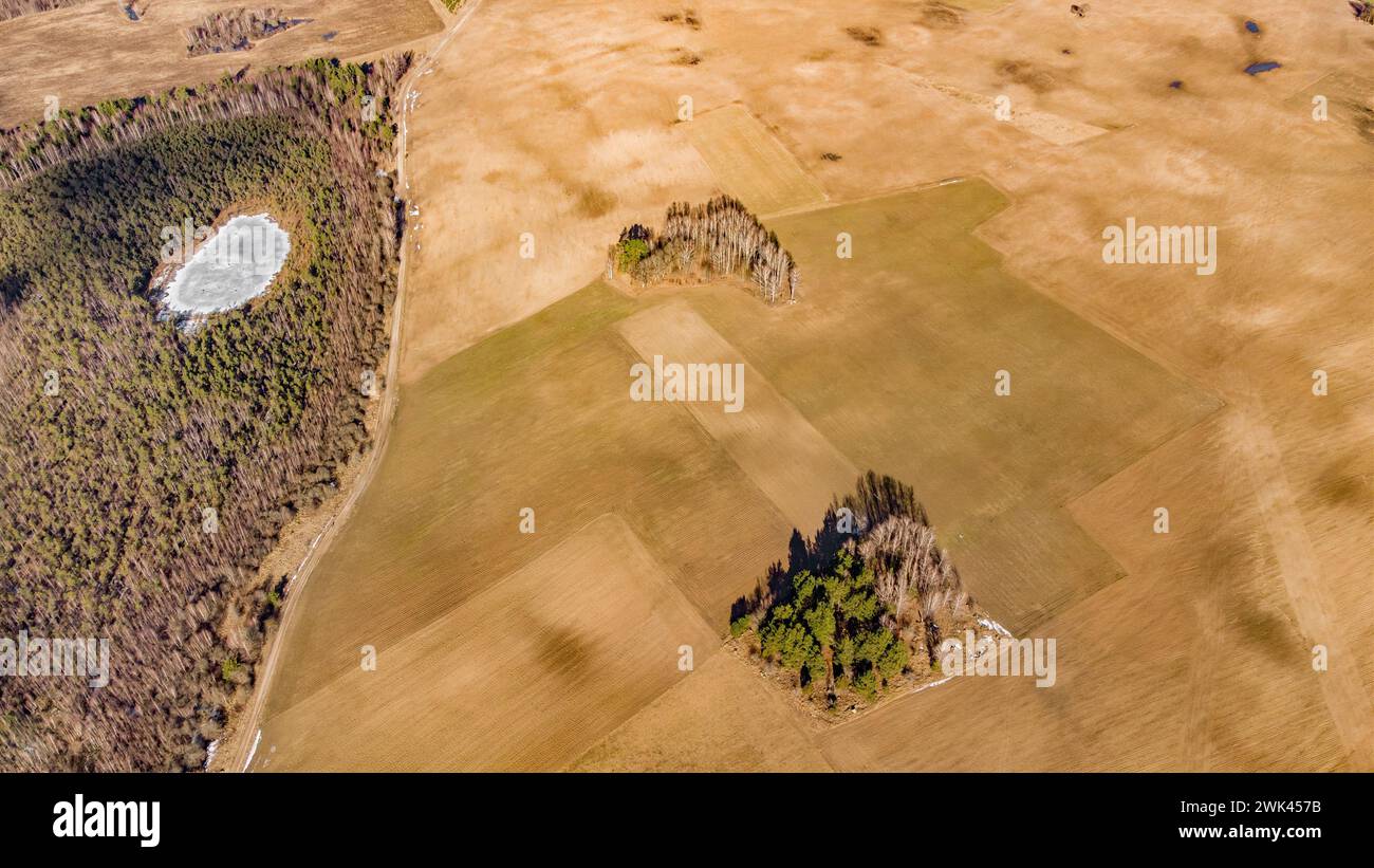 Aerial top view early spring hi-res stock photography and images - Alamy