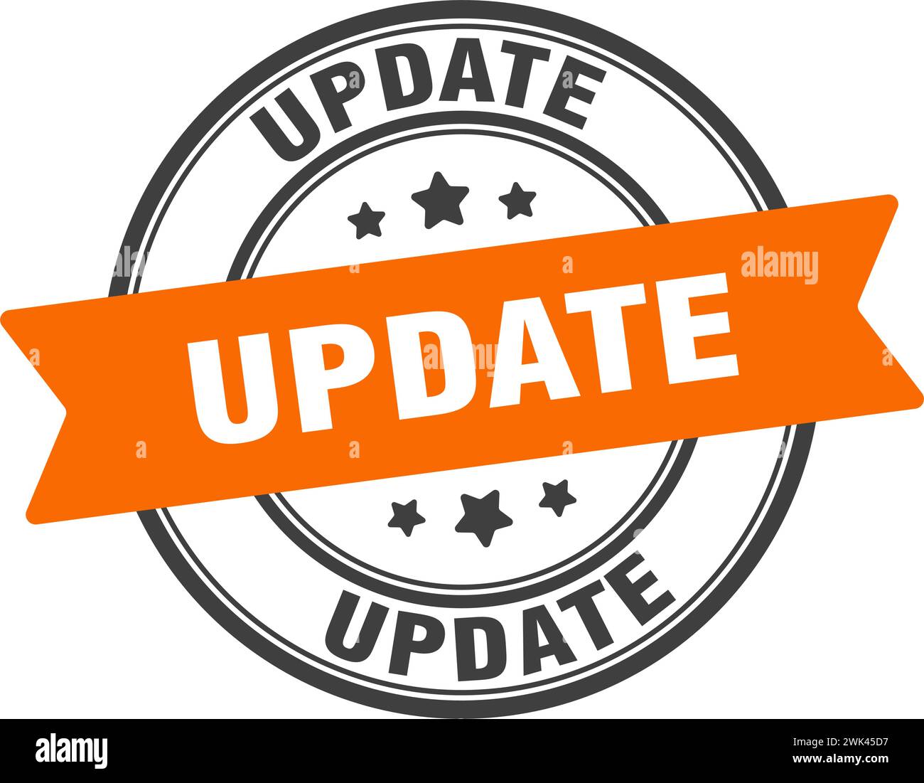 update stamp. update round sign. label on transparent background Stock ...