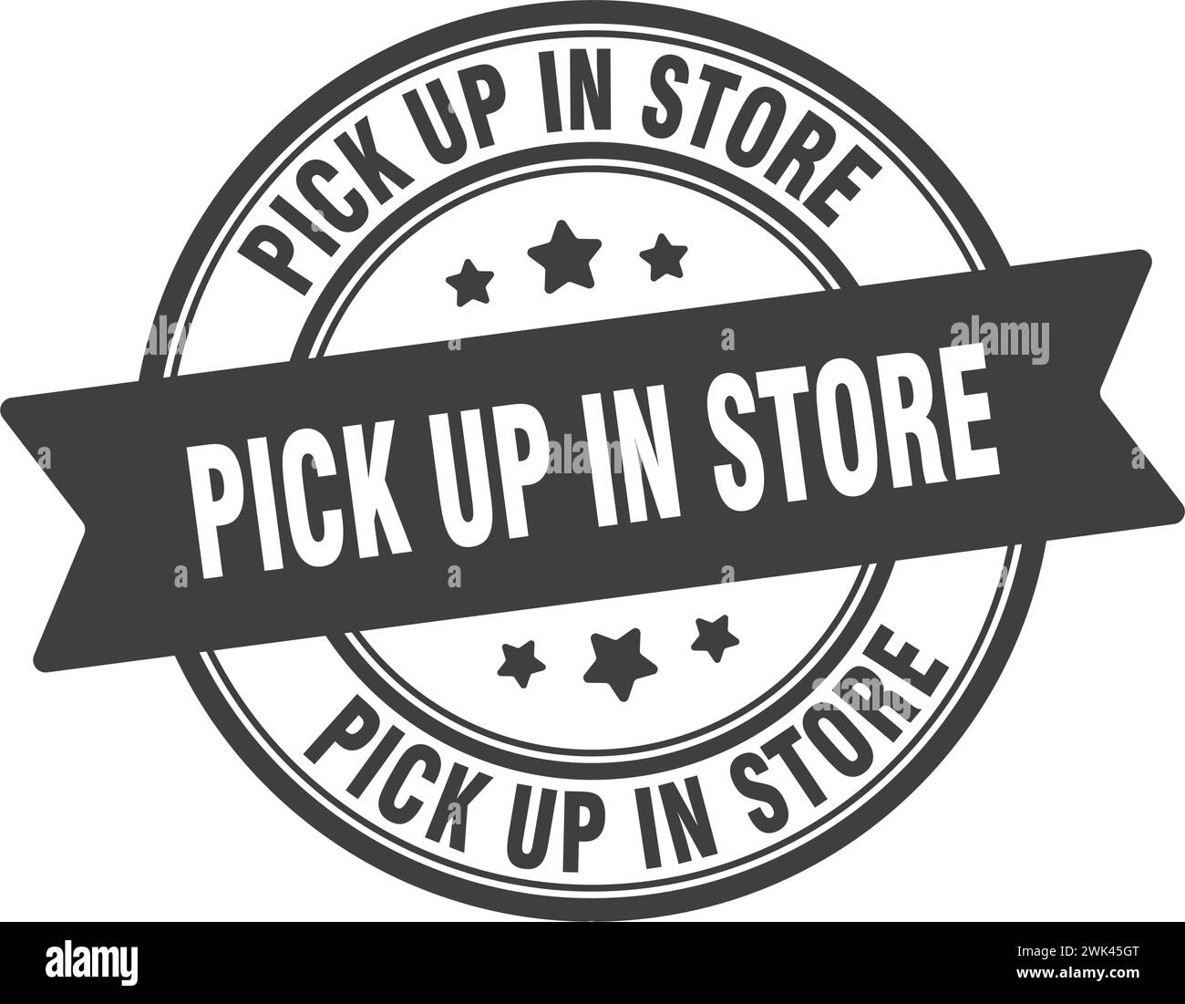 pick up in store stamp. pick up in store round sign. label on ...