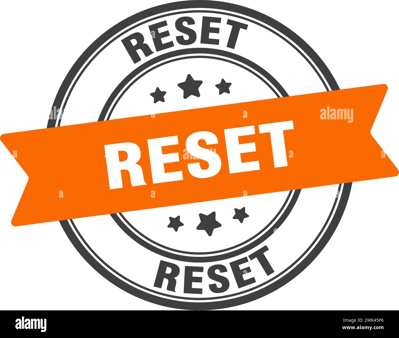 reset stamp. reset round sign. label on transparent background Stock ...