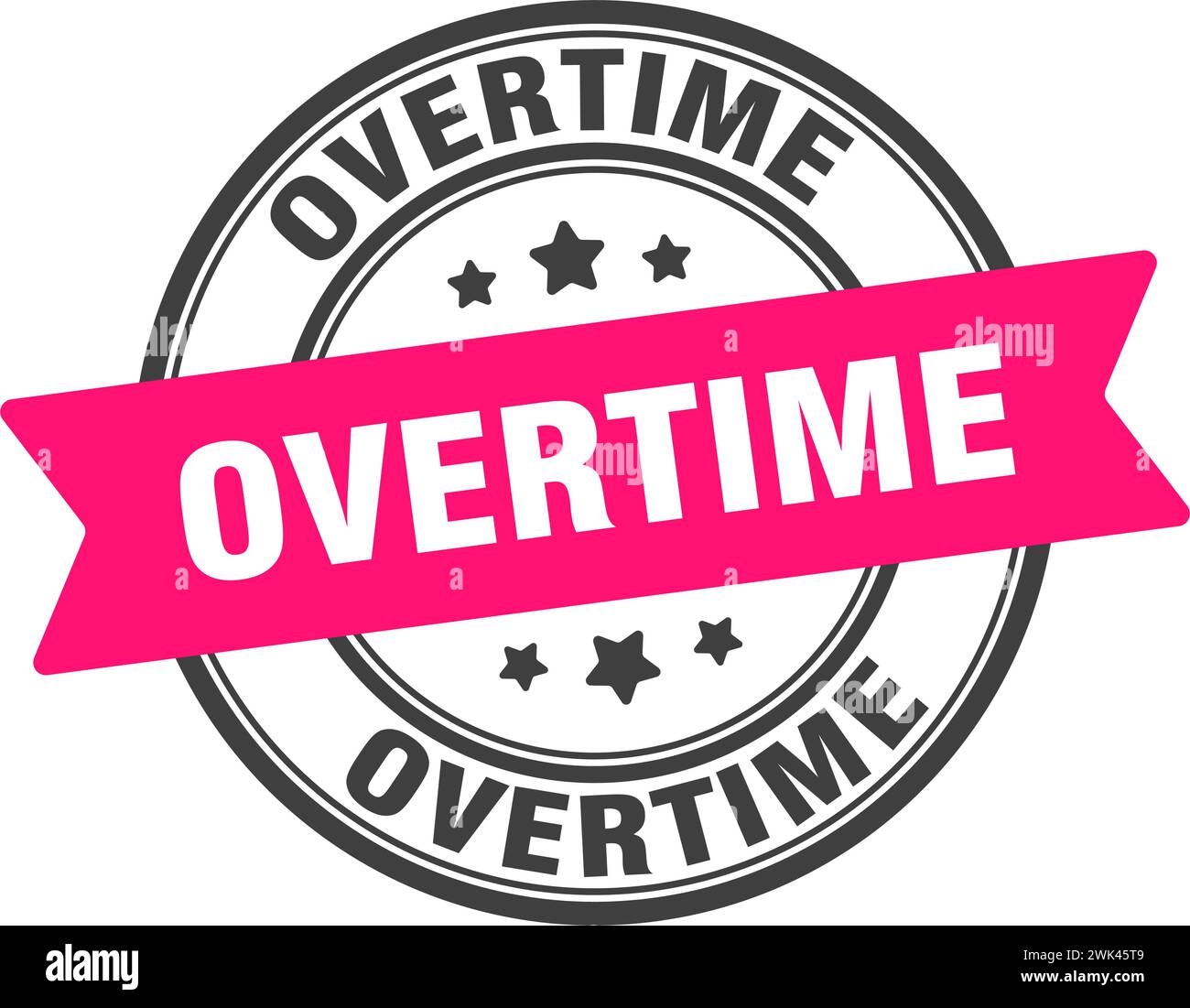 overtime stamp. overtime round sign. label on transparent background ...