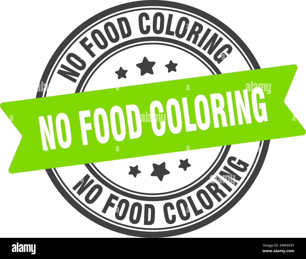 no food coloring stamp. no food coloring round sign. label on ...