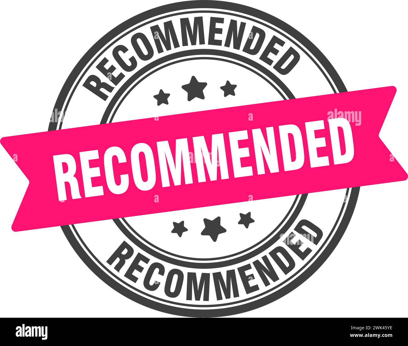 recommended stamp. recommended round sign. label on transparent ...