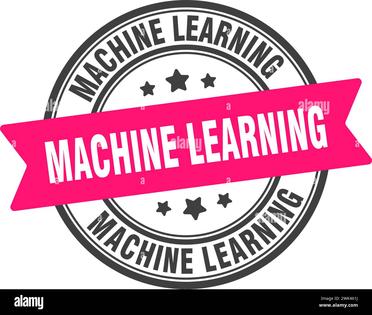 machine learning stamp. machine learning round sign. label on ...