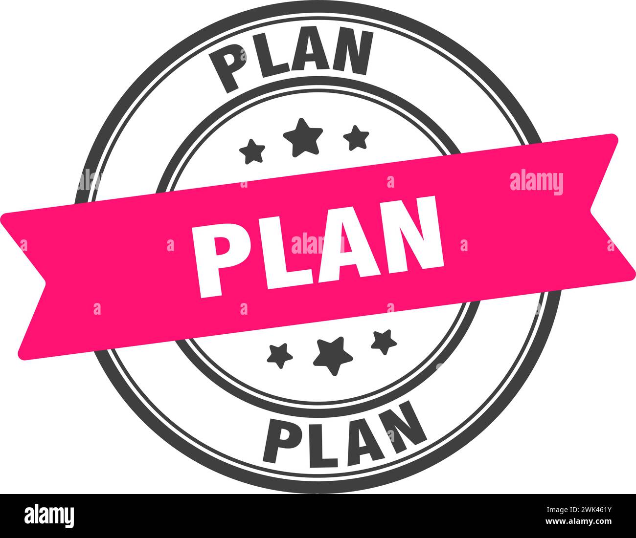 plan stamp. plan round sign. label on transparent background Stock ...